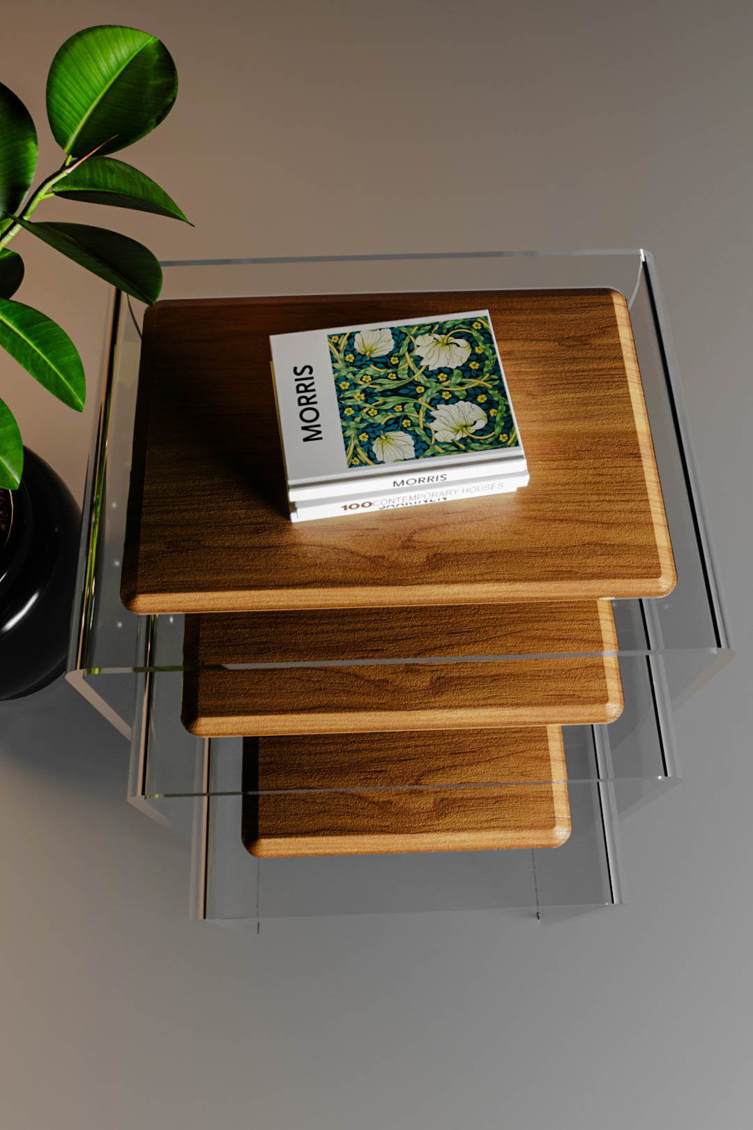 LuxeNest Nesting Table (Wooden Top) – Plexi Market